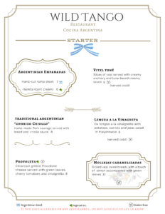 Menu – wildtango.co.uk