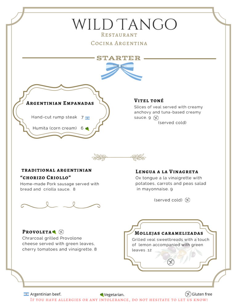 Menu – wildtango.co.uk