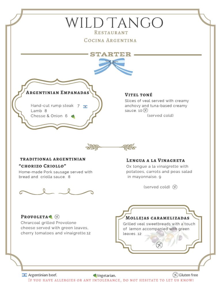 Menu – wildtango.co.uk