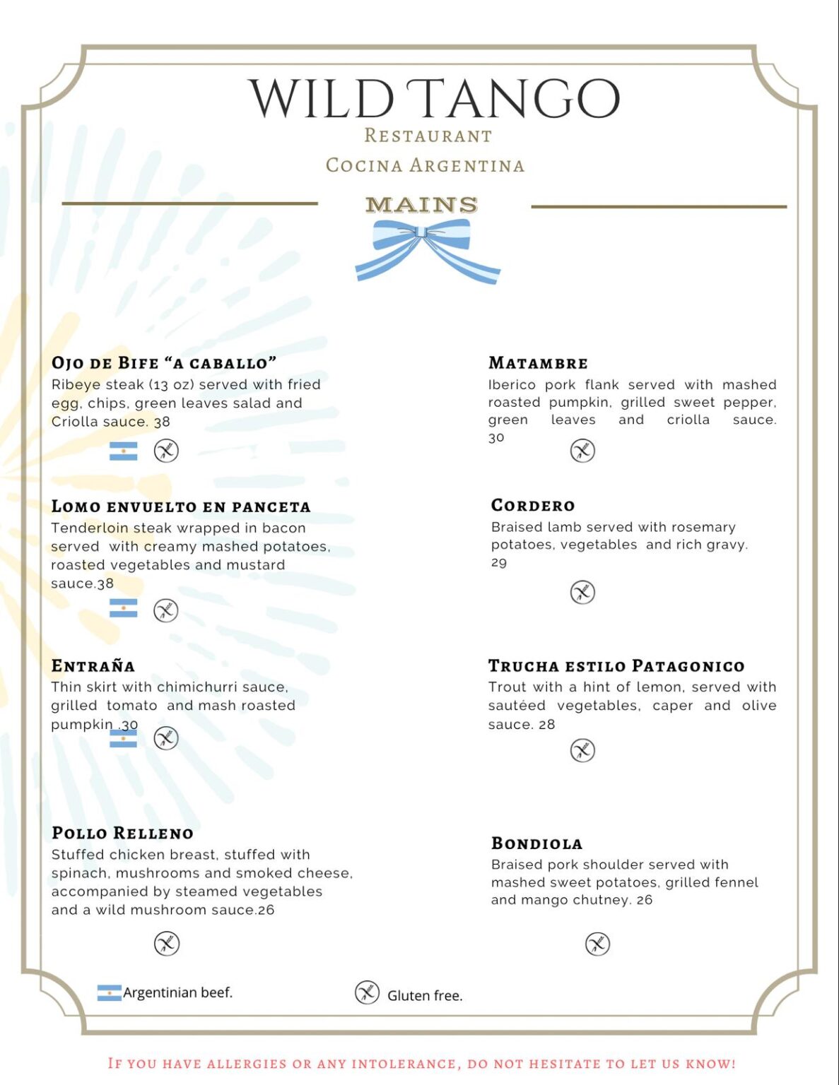 Menu – wildtango.co.uk